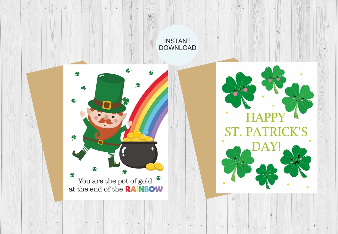 St Patricks Day Card Set Printable / St Patrick's Day - Etsy