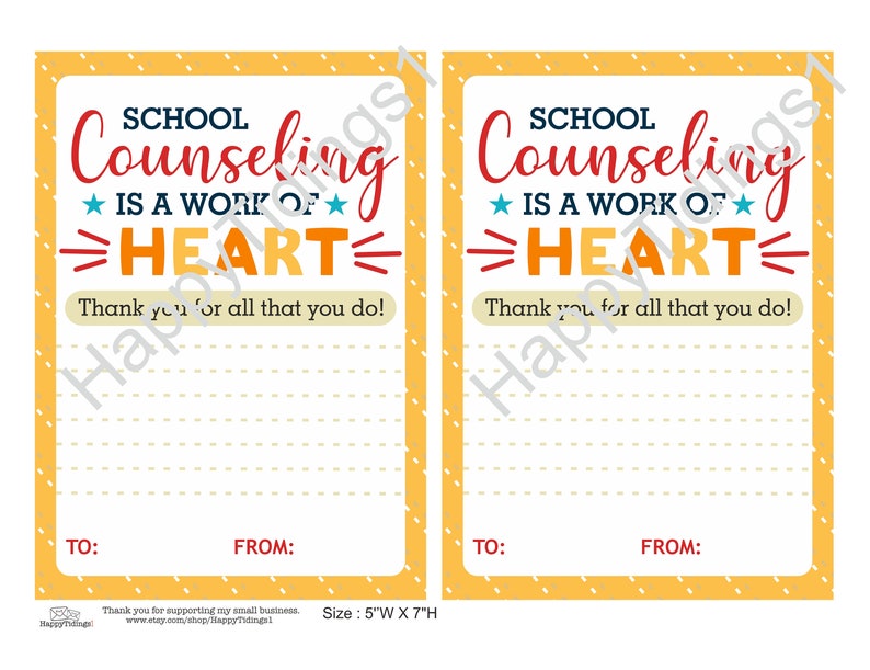 School Counseling Week Gift Card Holder Printable / School - Etsy