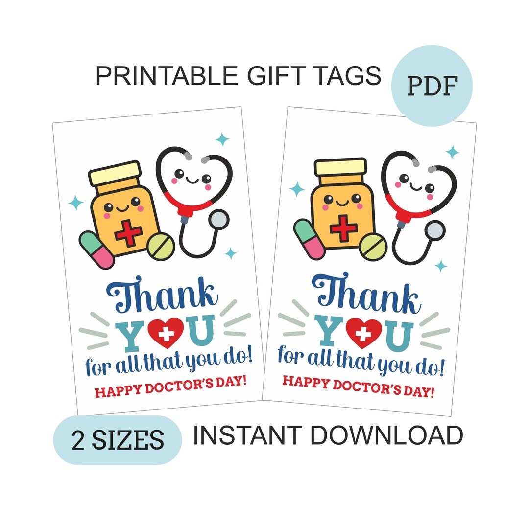 Cute Doctor's Day Gift Tags Printable / Doctor's Day 2024 / Doctor's ...