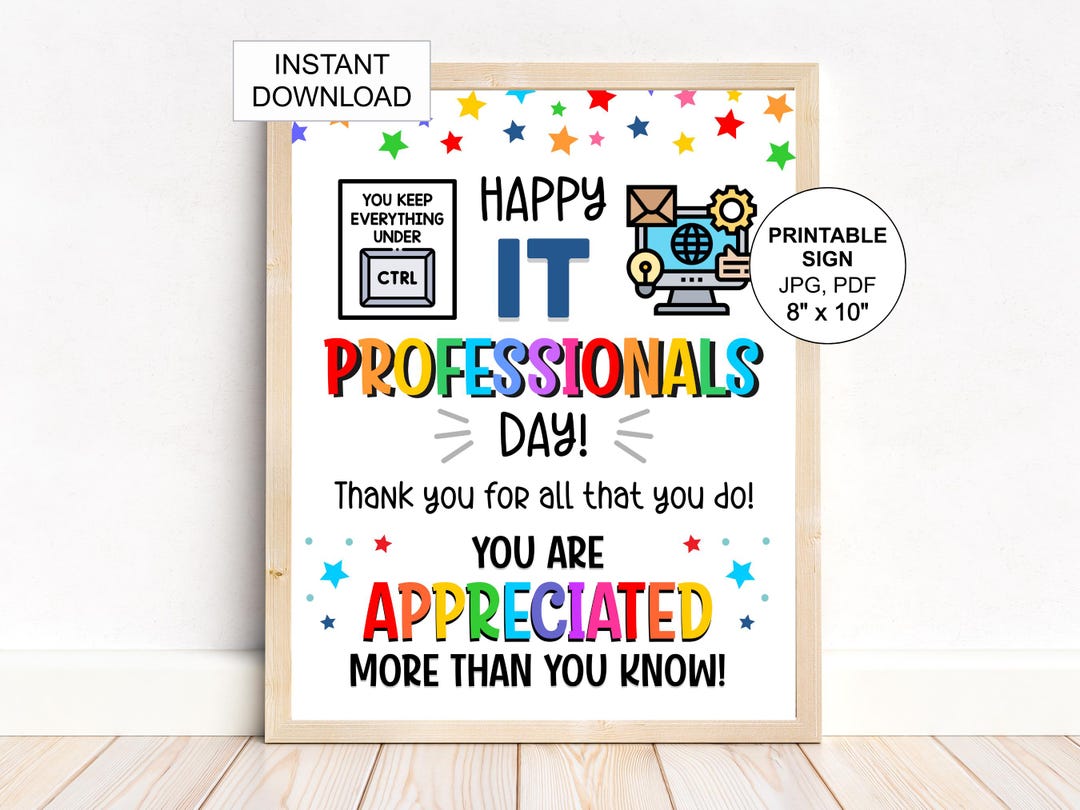 Plaque à imprimer pour la fête des professionnels de l'informatique ...