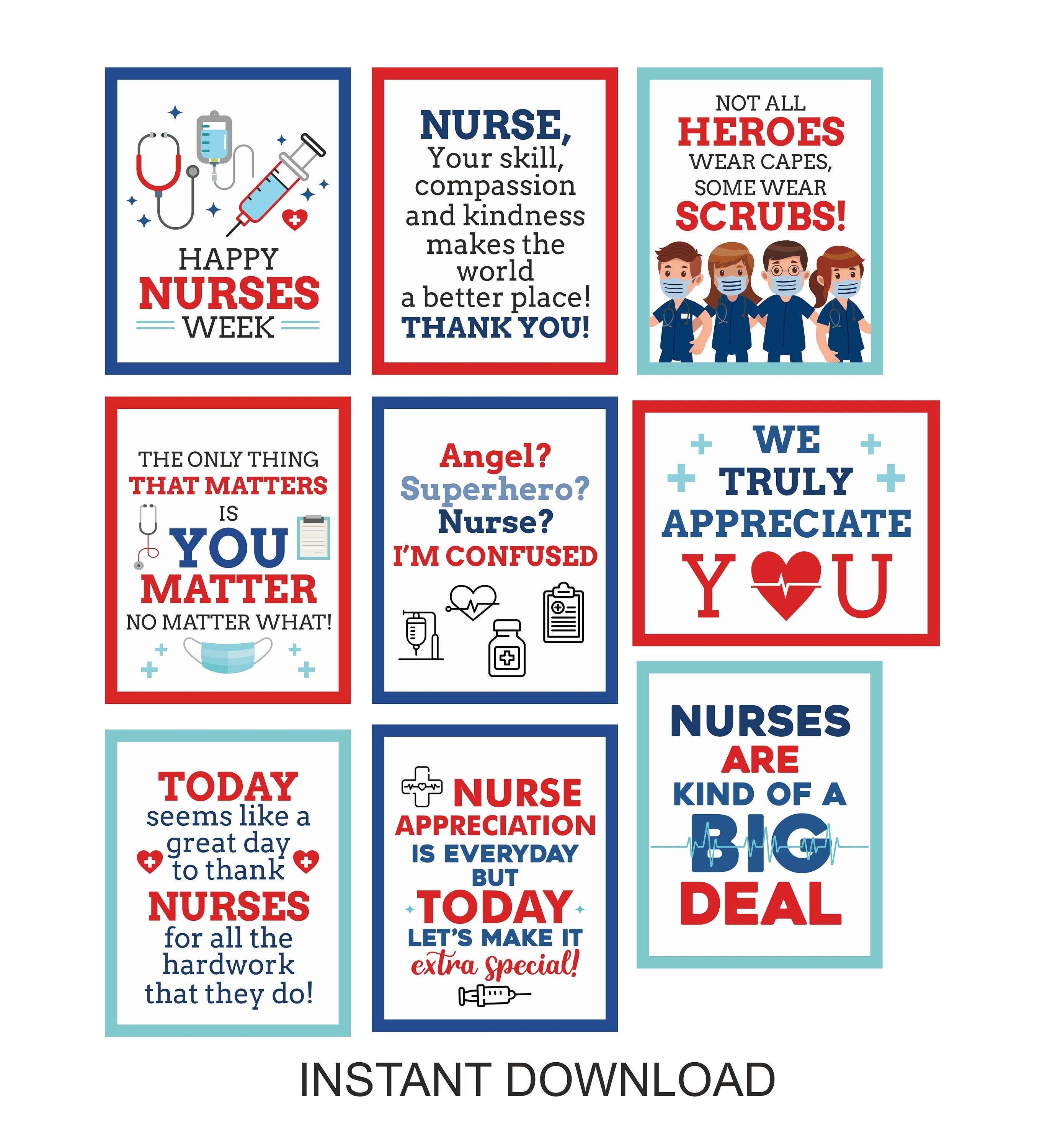 Nurses Week Sign Printable / Nurses Week Decor / 9 Nurse Week - Etsy UK