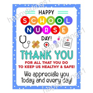 School Nurse Day Poster Printable / School Nurse Appreciation Day ...