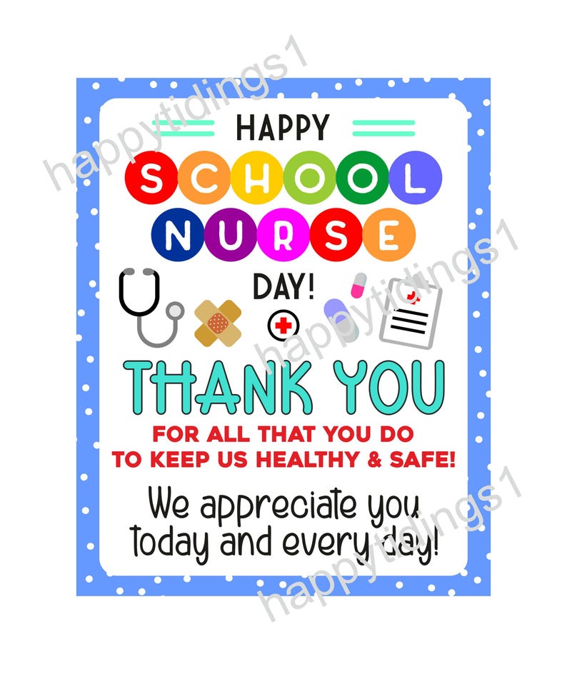 School Nurse Day Poster Printable / School Nurse Appreciation Day ...
