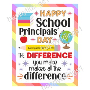 School Principal Day Poster Printable / School Principals Day Sign ...