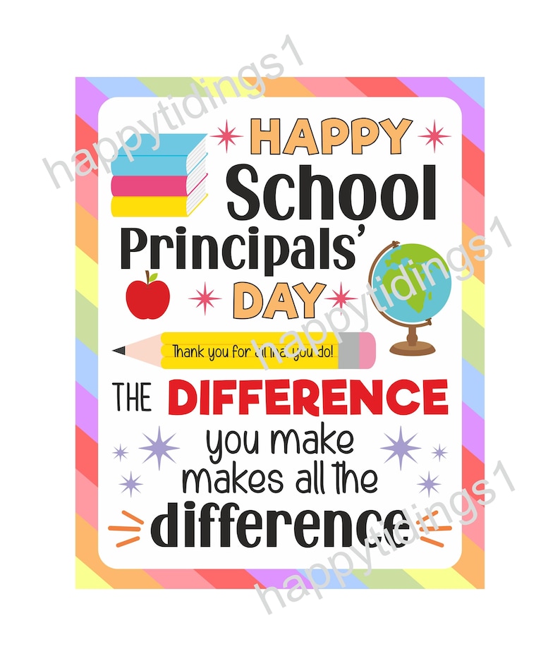 School Principal Day Poster Printable / School Principals Day Sign ...