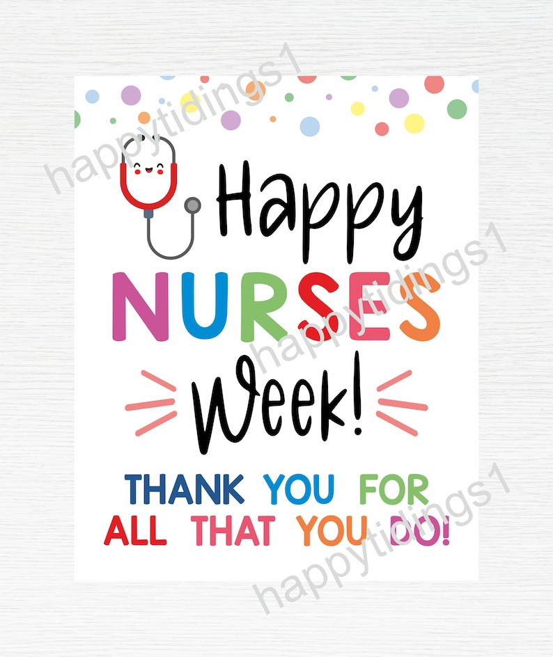 Colorful Nurses Week Sign Printable / Nurse Week Poster / Nurse Week ...