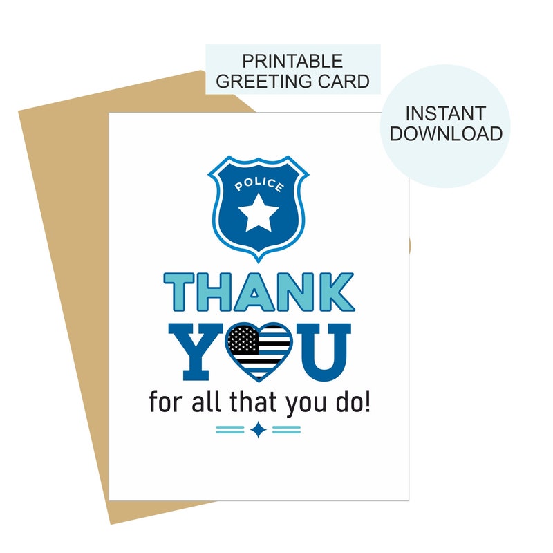 Police Thank You Cards - Etsy