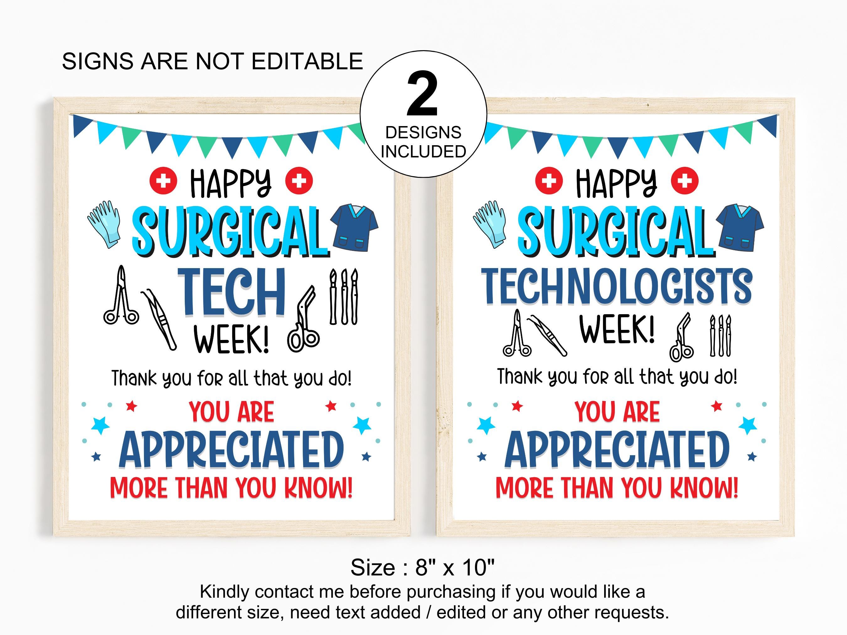 Surgical Tech Week Poster Printable / Surgical Technologist Week Poster / Surgical Technlogists ...