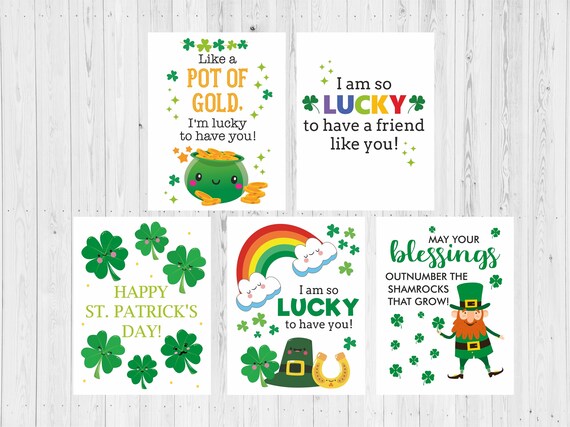 St Patricks Day Card Set Printable / St Patrick's Day | Etsy
