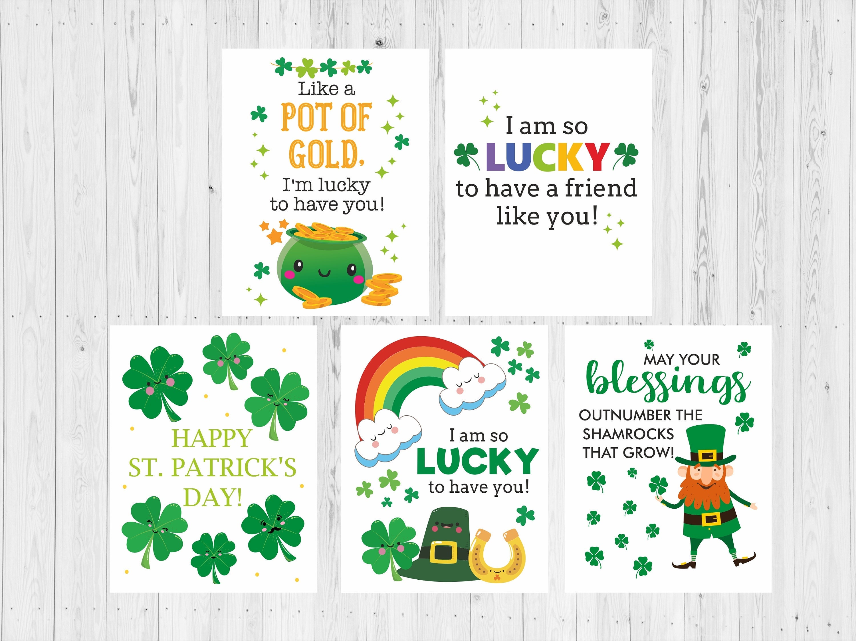 St Patricks Day Card Set Printable / St Patrick's Day | Etsy