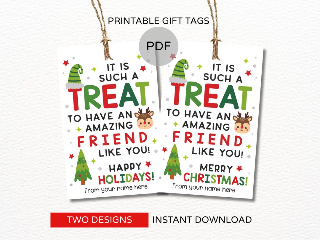 Christmas Friend Tags Printable / Christmas Friend Gifts / Christmas ...