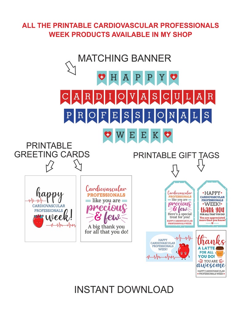 Cardiovascular Professionals Week Card Printable / Cardiovascular ...