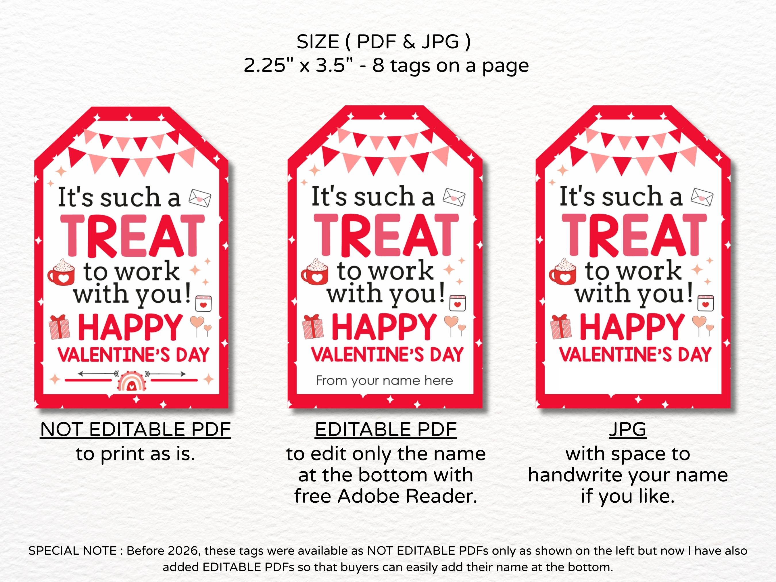 Valentine Coworker Tag Printable / Valentine Coworker Gift Tag ...