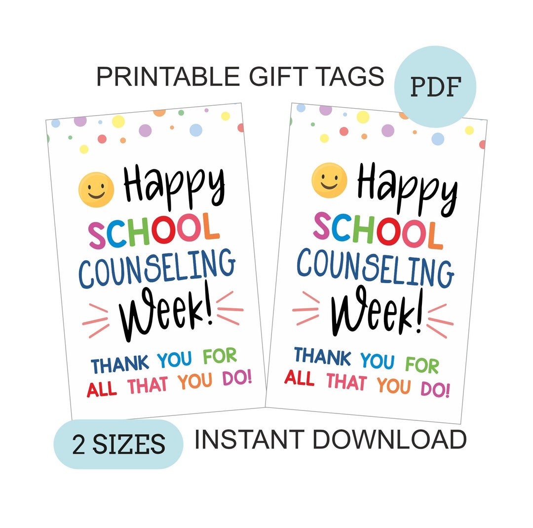 School Counseling Week Tags Printable / School Counselor Tag / School ...