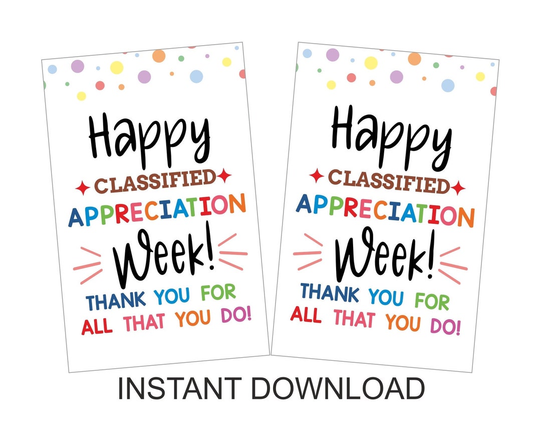 Classified Appreciation Week Gift Tag Printable / Classified Employee ...