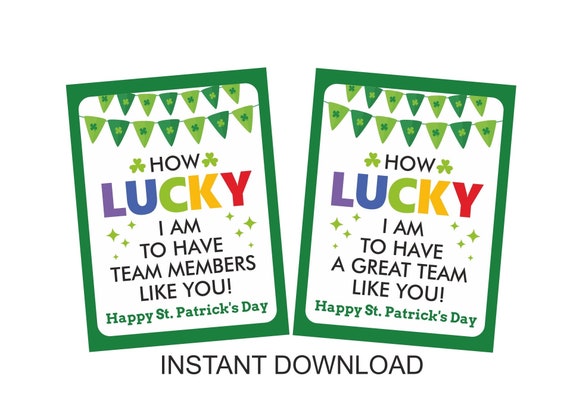 Printable St. Patrick's Day Team Appreciation Tag / Team | Etsy