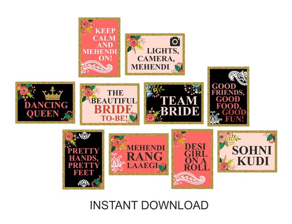 Mehendi Photo Props / Mehendi Props / Mehendi Photo Booth - Etsy