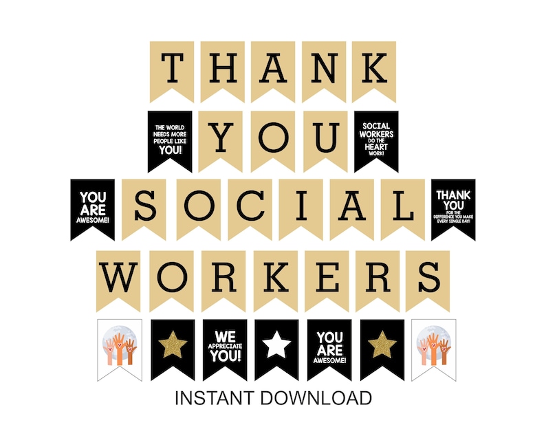 Social Worker Week Banner Printable / Social Worker Month - Etsy