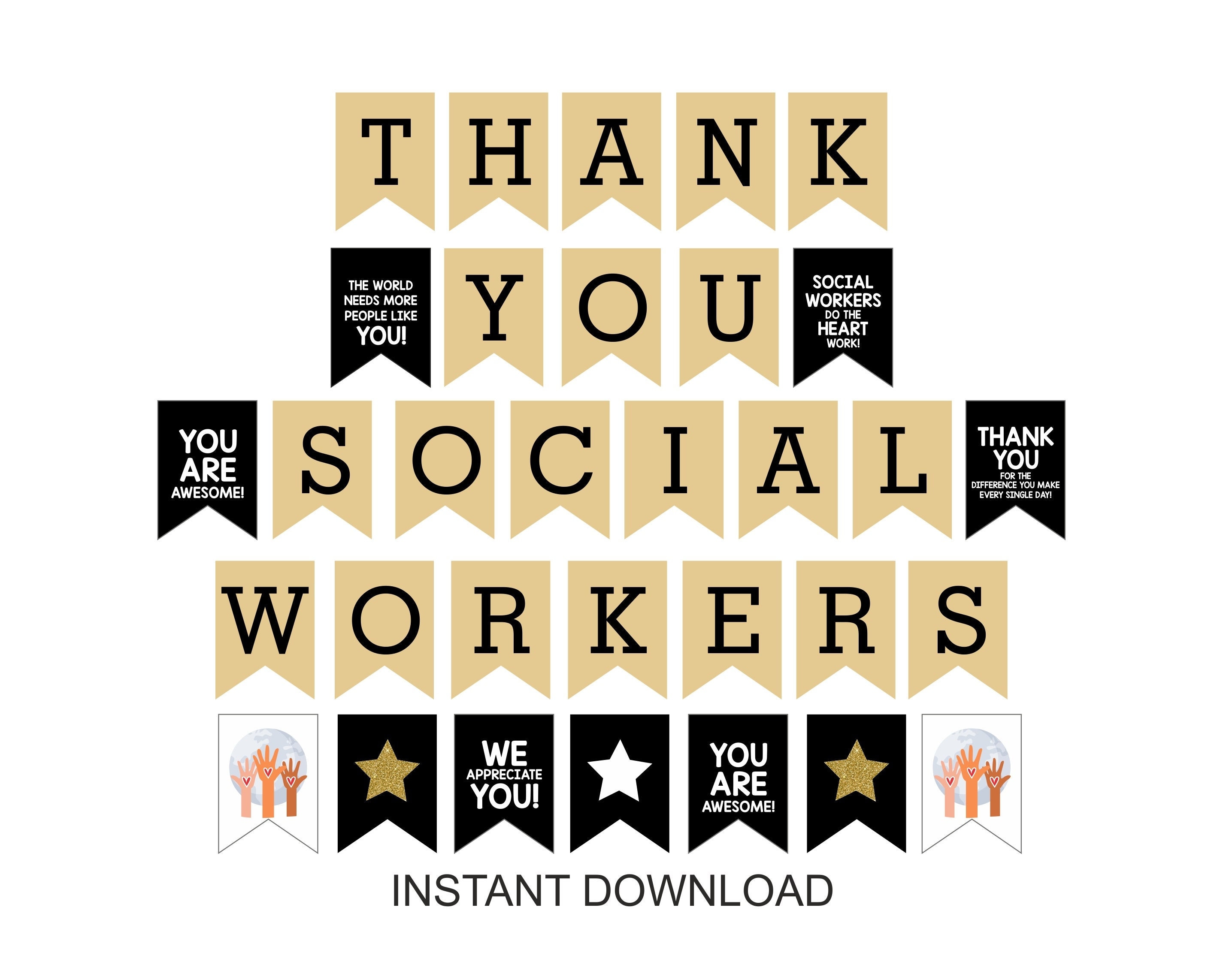 Social Worker Week Banner Printable / Social Worker Month Banner ...