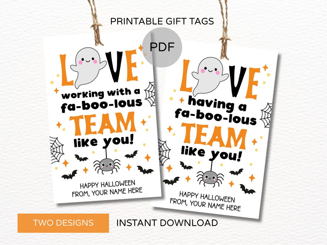 Halloween Team Gift Tag Printable / Halloween Team Appreciation ...