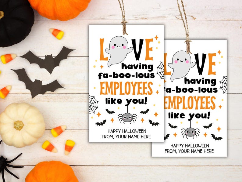 Halloween Employee Tag Printable / Halloween Employee Appreciation Tag ...