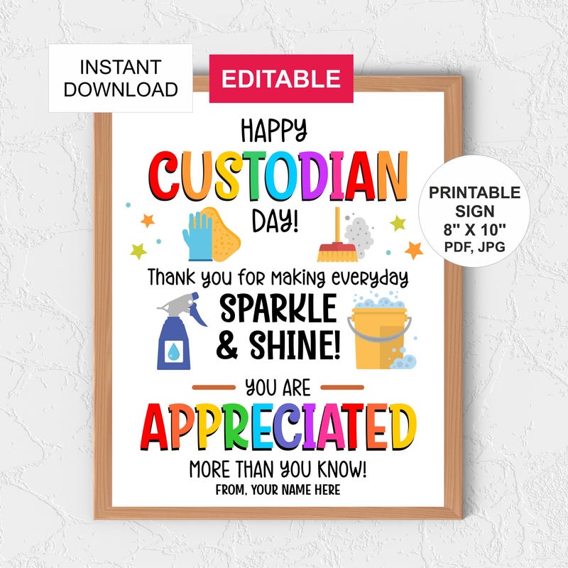 Custodian Appreciation Card - Etsy