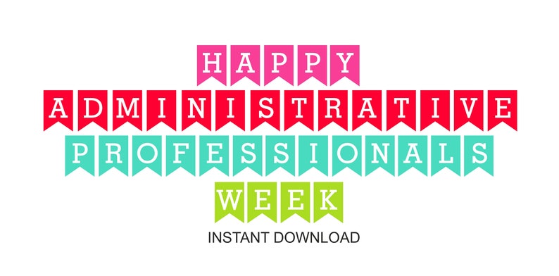 Colorful Administrative Professionals Week Banner Printable / - Etsy
