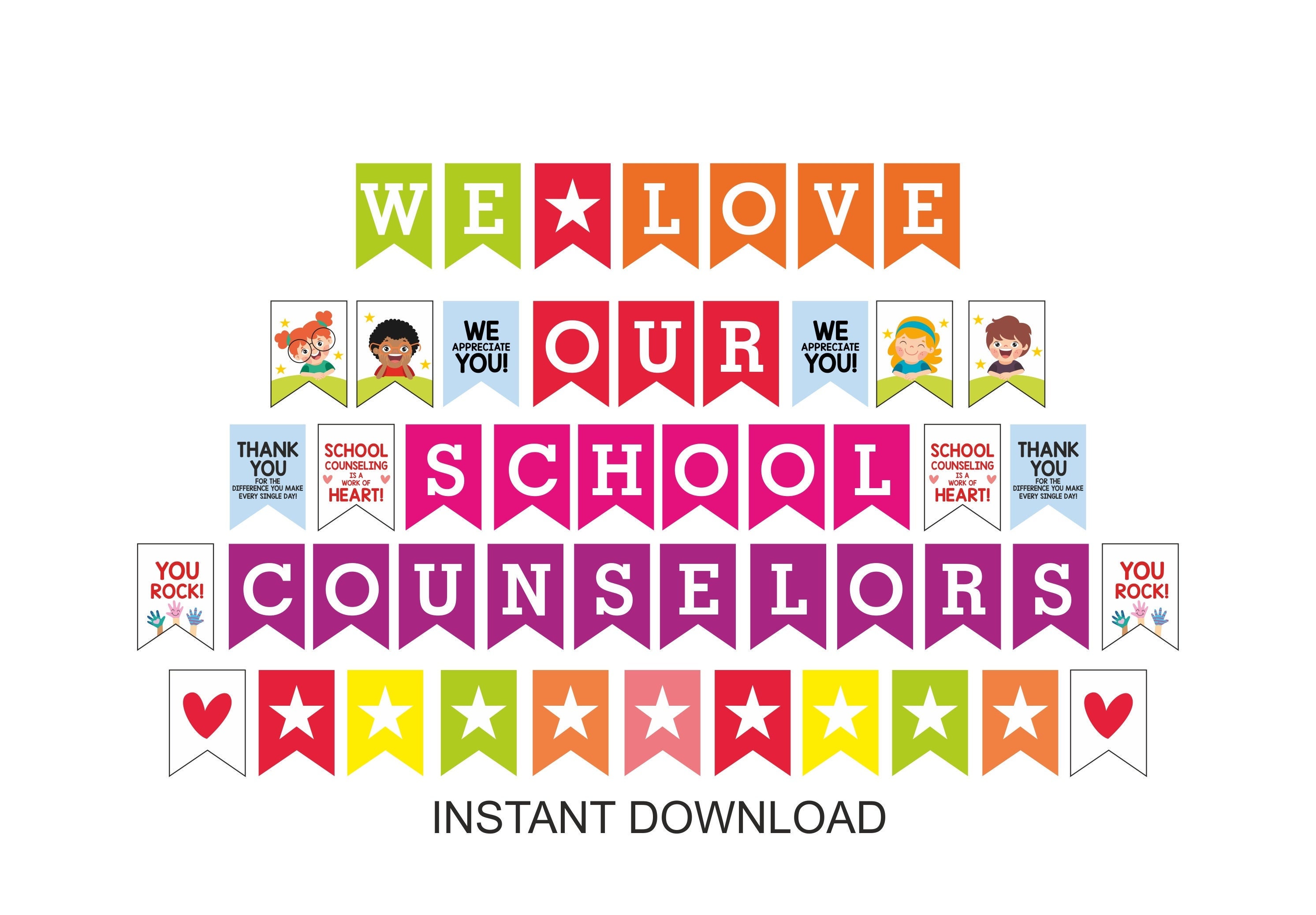School Counselor Week Banner Printable / We Love Our School Counselor ...