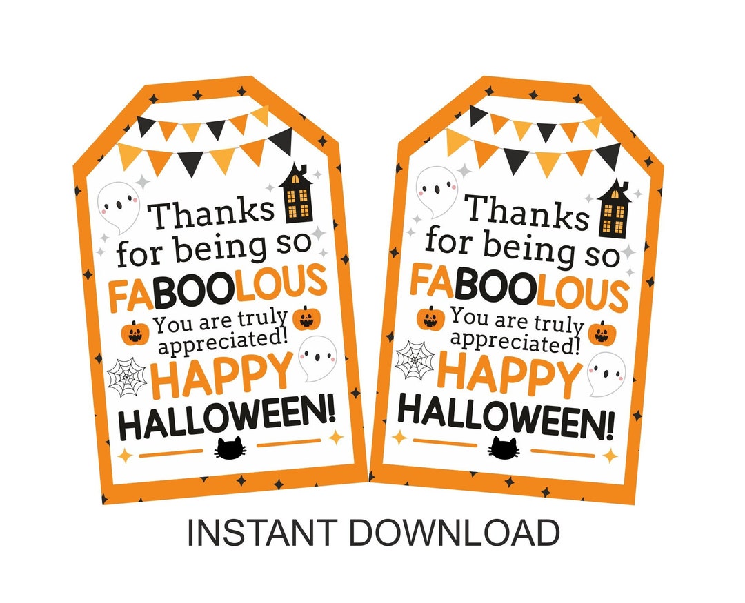 Halloween Appreciation Tag Printable / Halloween Appreciation Gift Tag ...