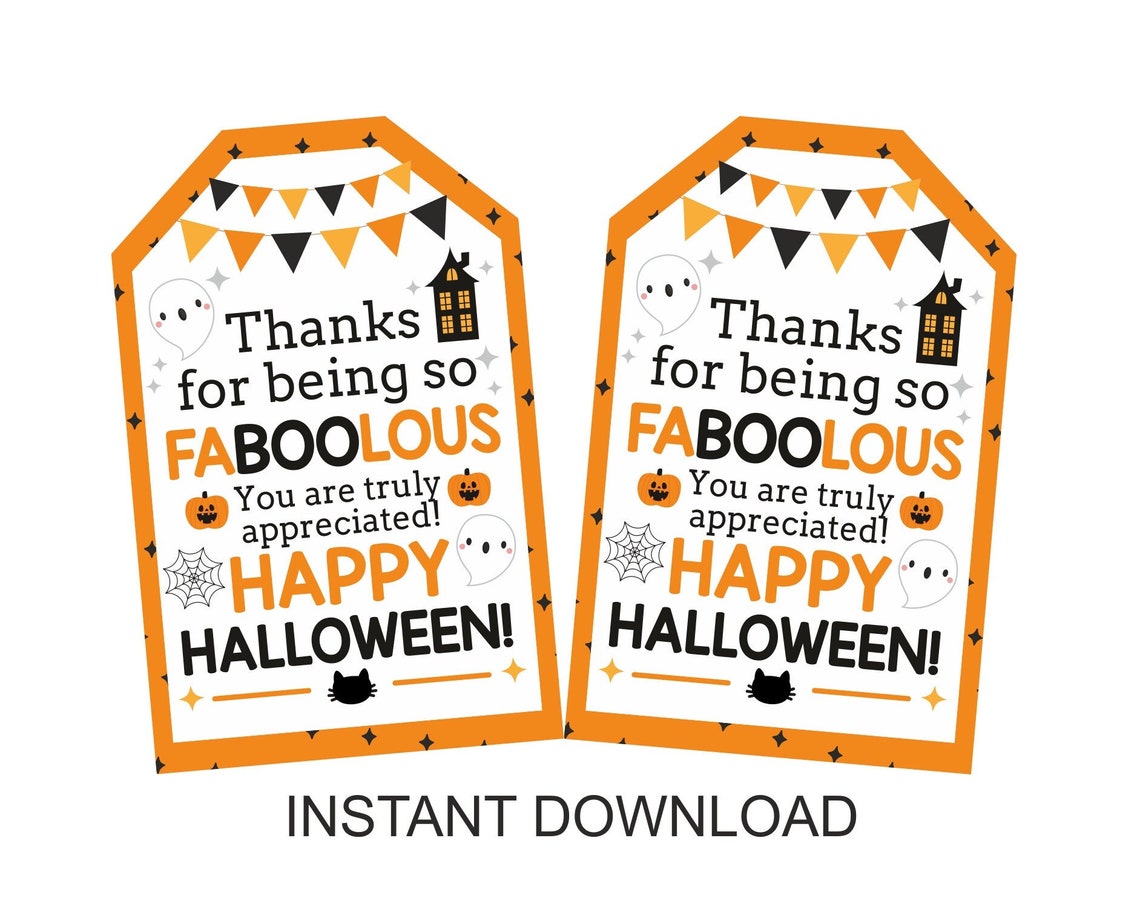 Halloween Appreciation Tag Printable / Halloween Appreciation Gift Tag ...
