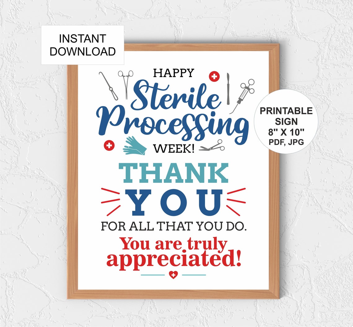 Sterile Processing Week Sign Printable / SPD Week Sign / Central ...
