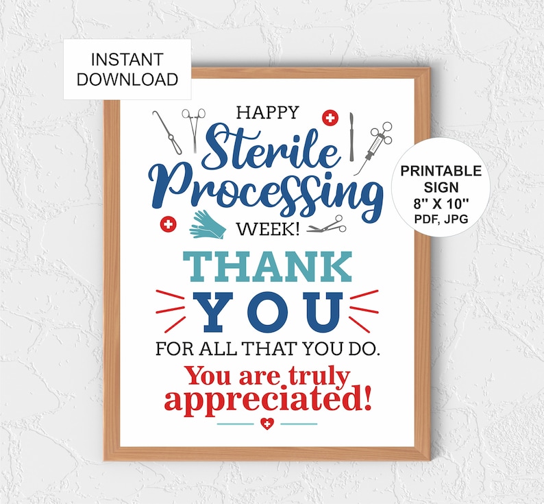 Sterile Processing Week Sign Printable / SPD Week Sign / Central ...