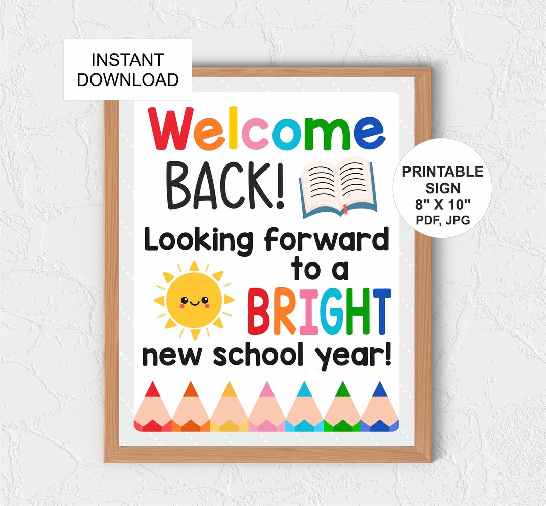 Welcome Back to School Sign Printable / Back to School Poster / First ...