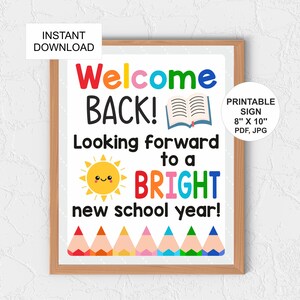 Welcome Back to School Sign Printable / Back to School Poster / First ...