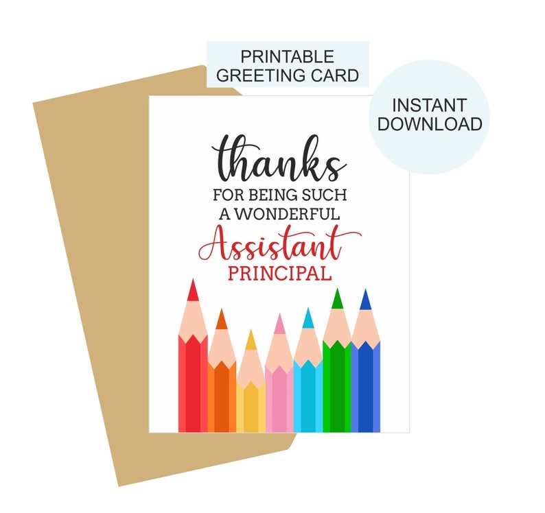 Assistant Principal Card Printable / Assistant Principal Gift ...