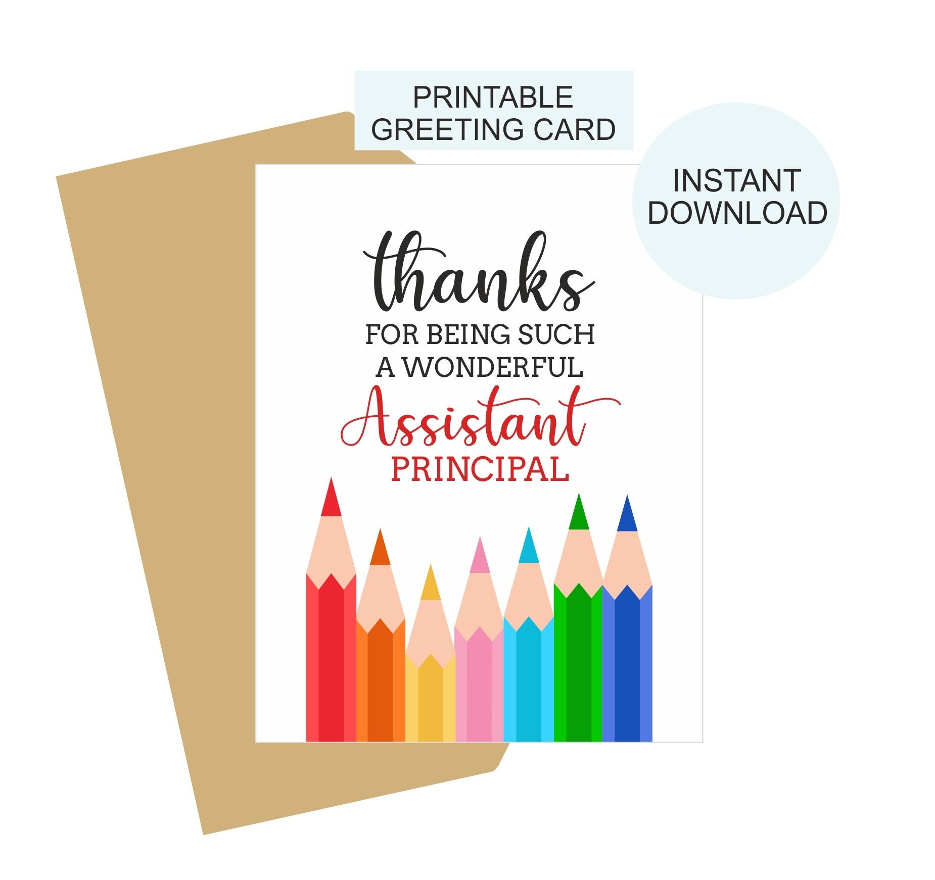 Assistant Principal Card Printable / Assistant Principal Gift ...