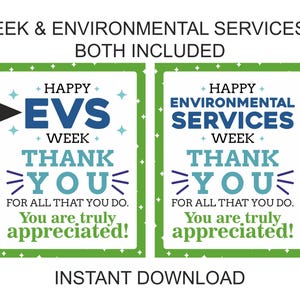 EVS Week Posters Printable / Environmental Services Week Signs Set of ...