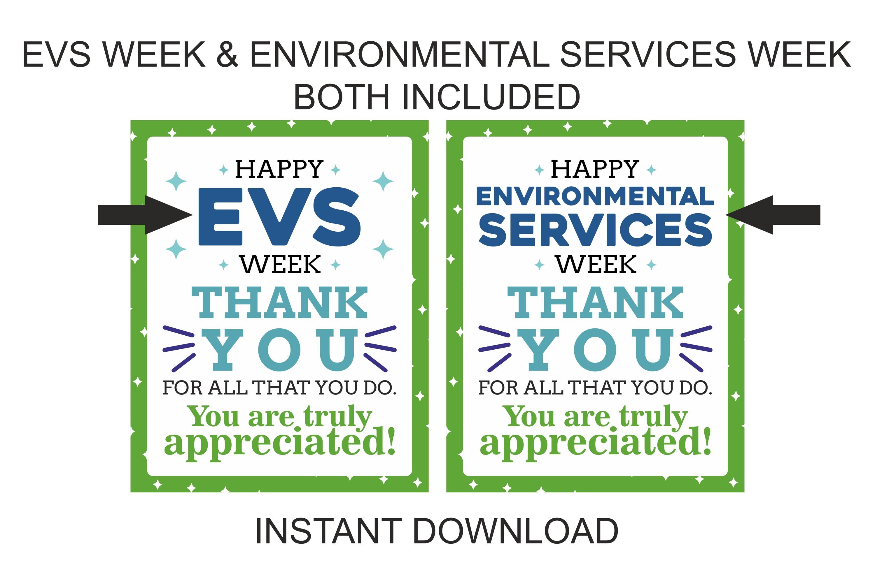 EVS Week Posters Printable / Environmental Services Week Signs Set of ...