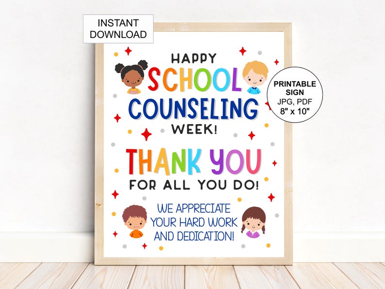 School Counselor Week Poster Printable / School Counseling Week Sign ...