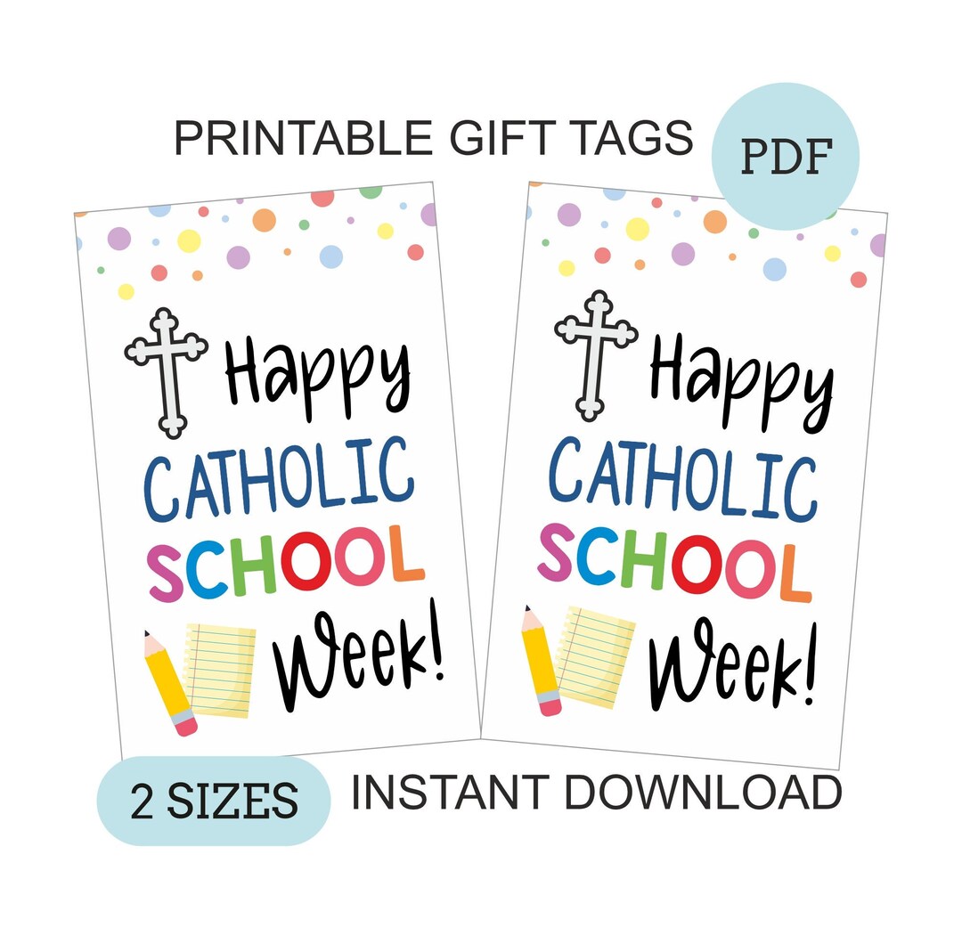 Catholic Schools Week Gift Tag Printable / Catholic School Week Gift ...