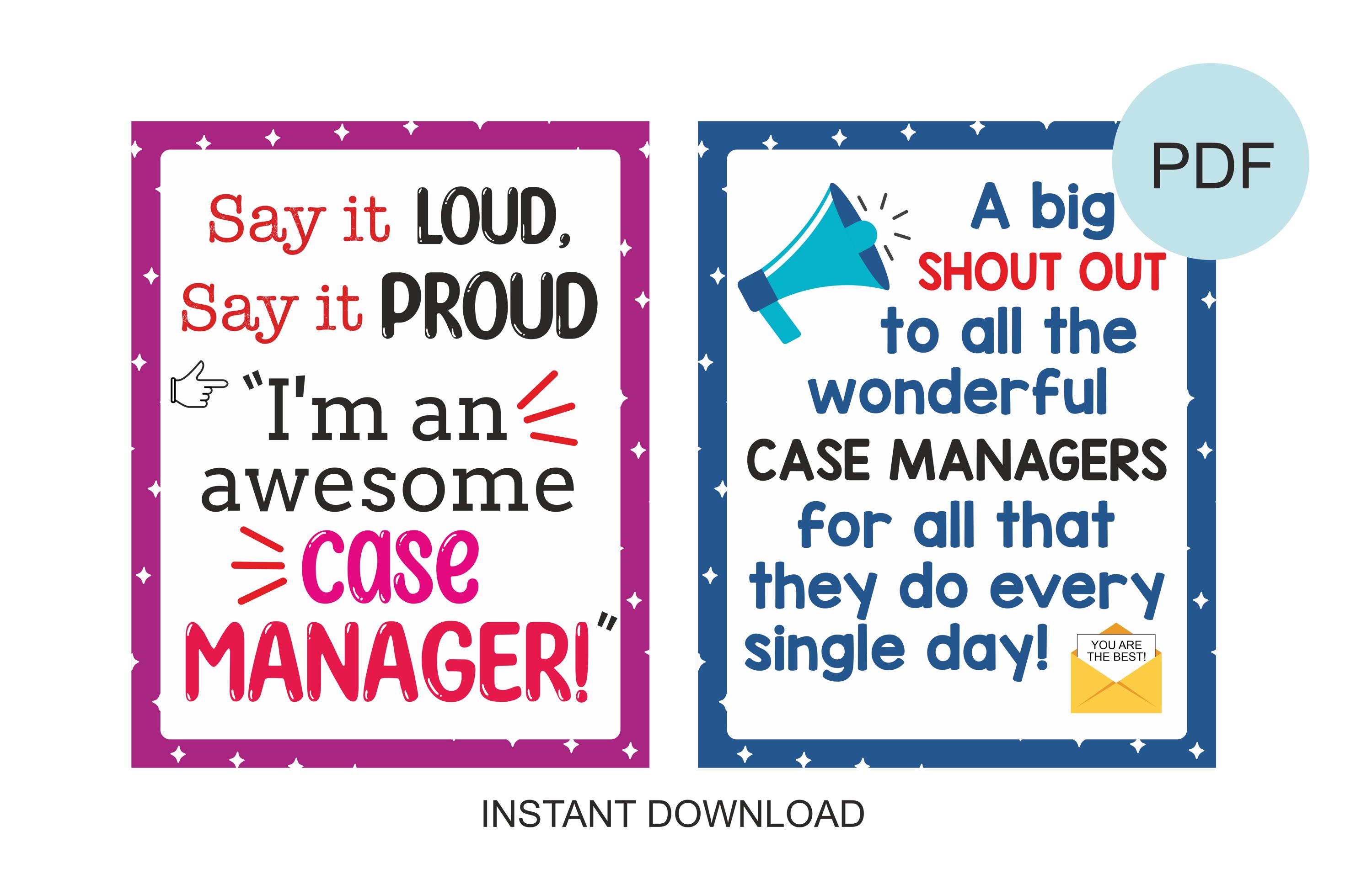 Case Management Week Signs Set Printable / Case Management Week Posters ...