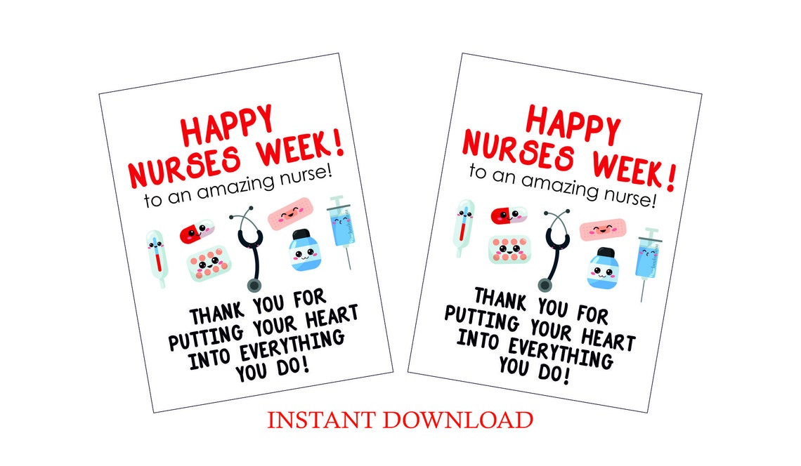 Happy Nurse Week Tags Printable / Printable Happy Nurses Week - Etsy Canada