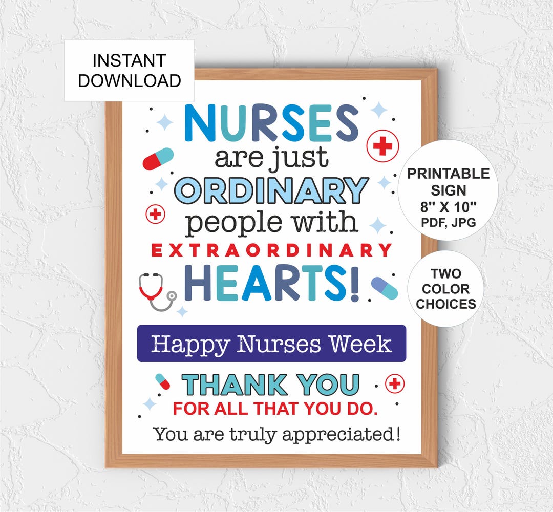 Nurses Week Sign Printable / Nurses Week Poster / Nurse Week Sign ...