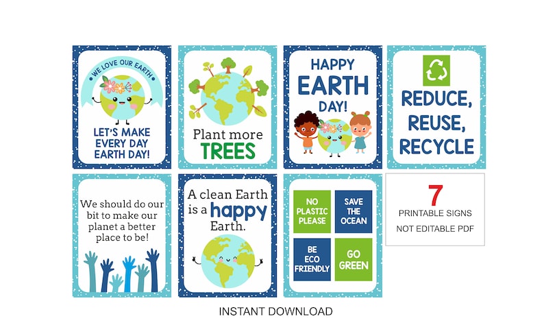 Earth Day Posters Printable / Earth Day School Posters / Earth Day Sign ...
