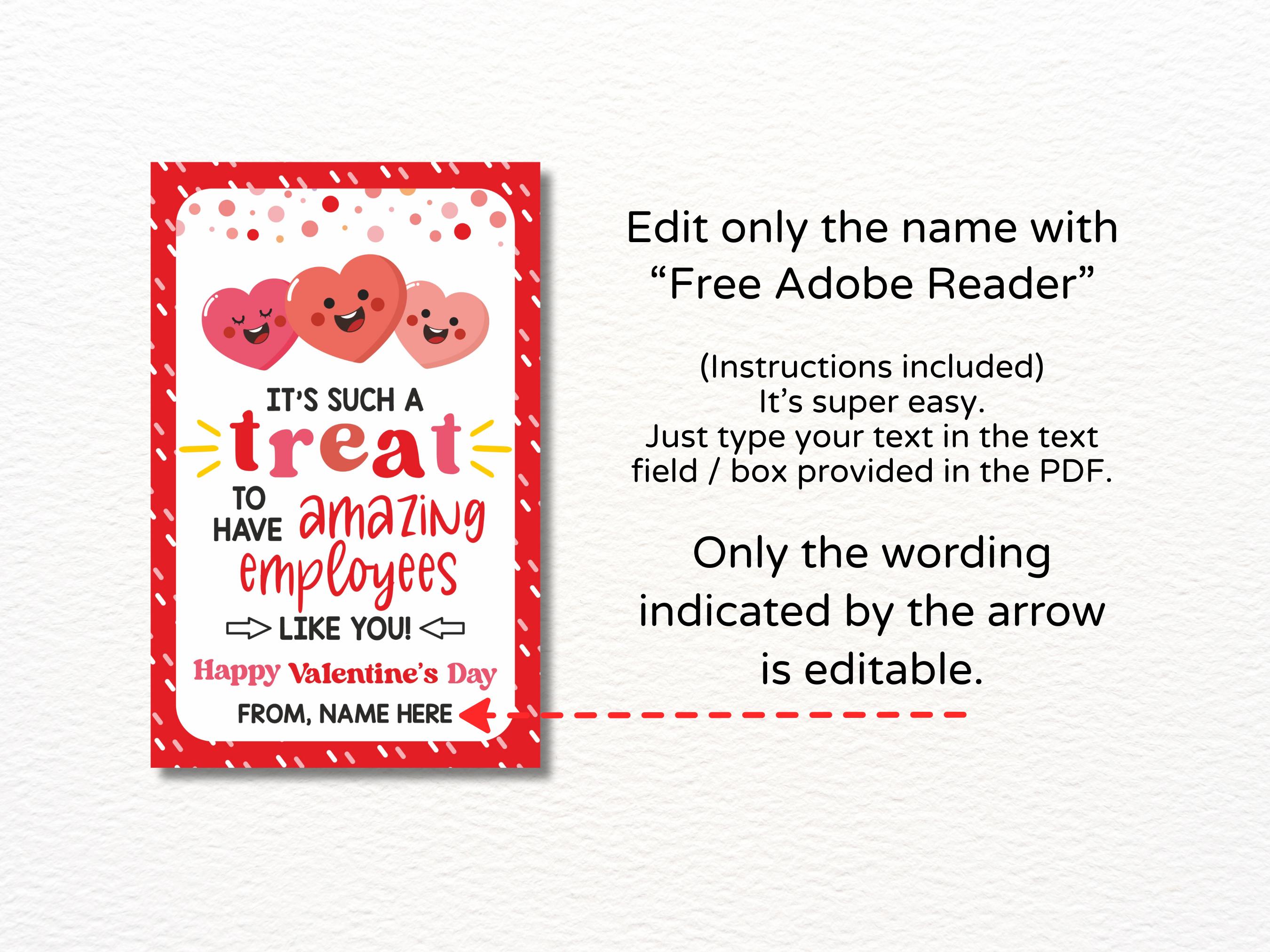 Editable Valentine Employee Appreciation Tags Printable / Valentine ...