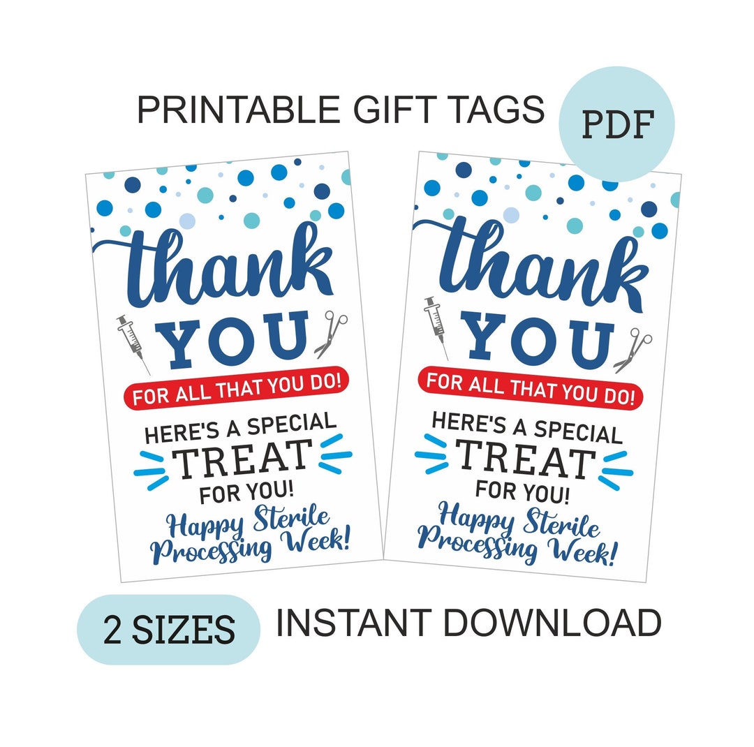 Sterile Processing Week Treat Tags Printable / Sterile Processing Week ...