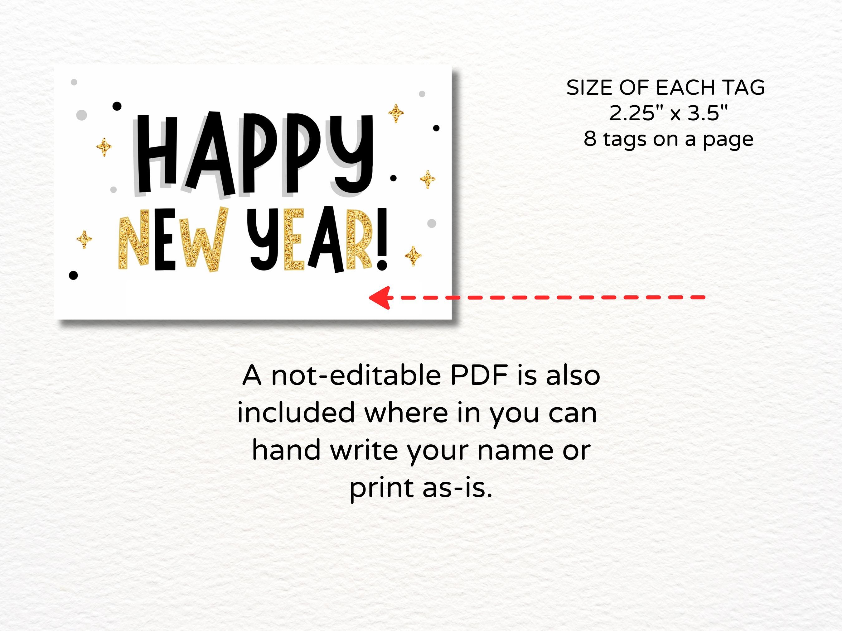 Happy New Year Gift Tags Printable / Happy New Year Tags Download / New ...