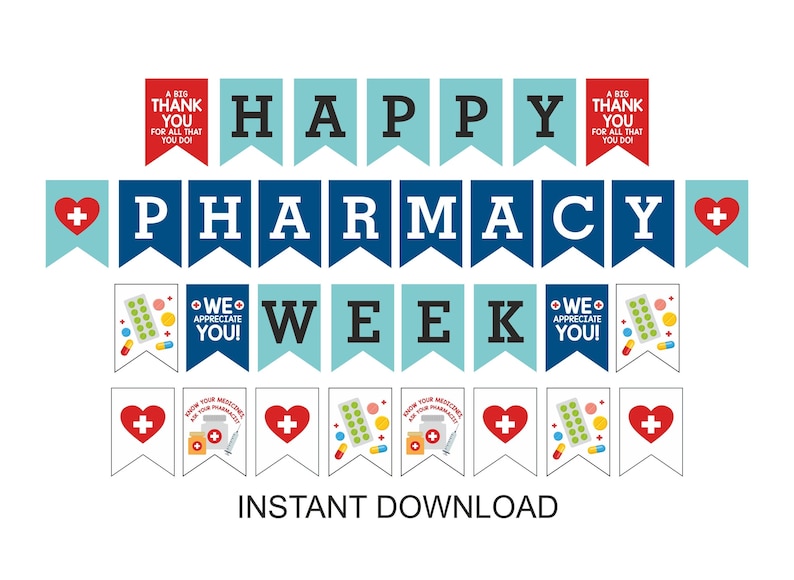 Pharmacy Week Banner Printable / Happy Pharmacy Week Decor / Pharmacy ...