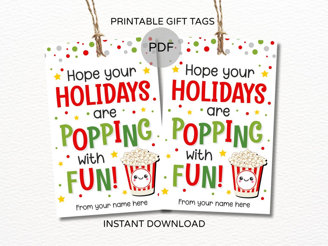 Christmas Popcorn Tag Printable / Hope Your Holidays Are Popping With ...