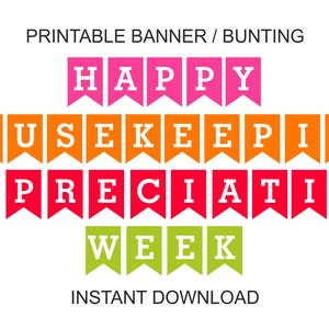 Housekeeping Week Banner Printable / Housekeeping Appreciation Week ...